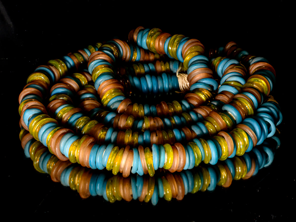 Antique European Dutch Dogon Donut Annular Glass multicolor Beads ...