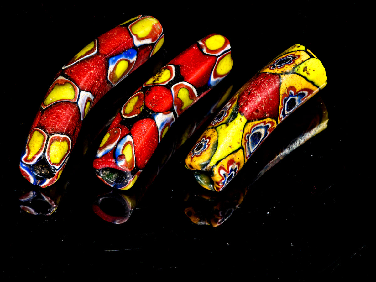 Antique Venetian Elbow Millefiori African Trade Beads – Venerable Bead ...
