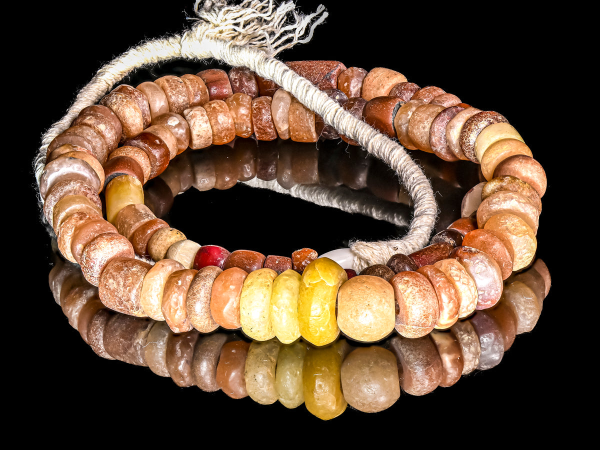 Ancient excavated mixed strand of agate, and other ancient stone ...